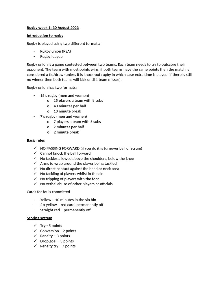 HMSV156 Rugby Rules 2024 | PDF