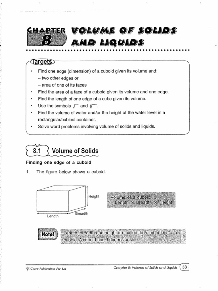 Chapter 8 - Volume of Solids and Liquids | PDF