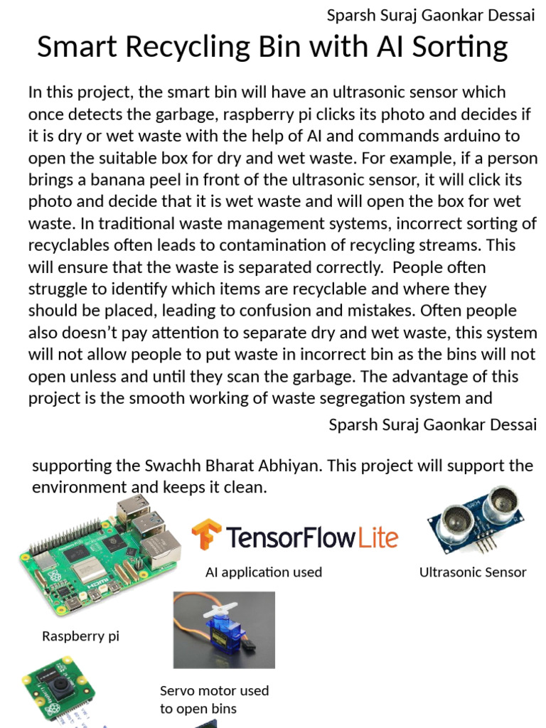 Smart Recycling Bin With AI Sorting | PDF