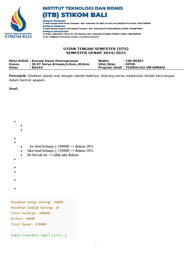 Konsep Dasar Pemrograman | PDF