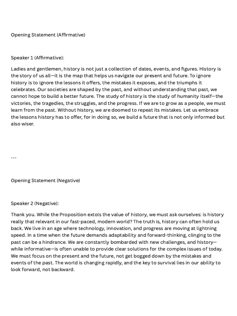 The Debate on History's Relevance | PDF