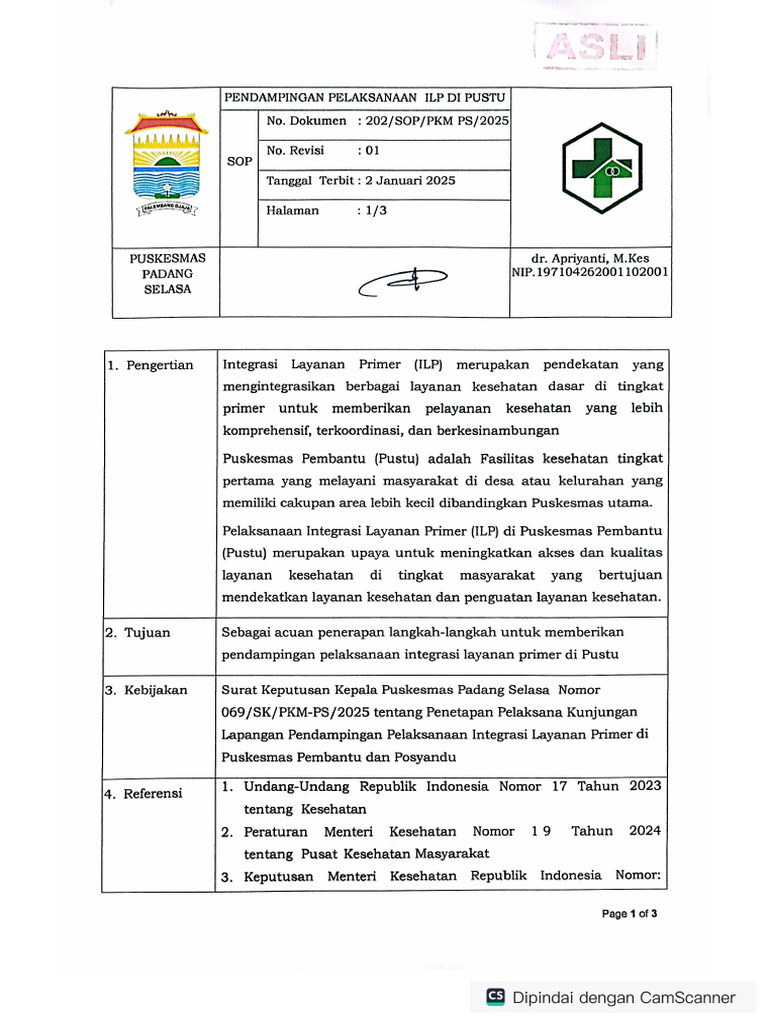 SOP Pendampingan ILP Di Pustu | PDF