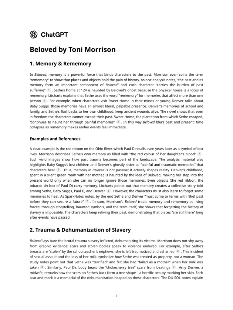 Beloved by Toni Morrison | PDF