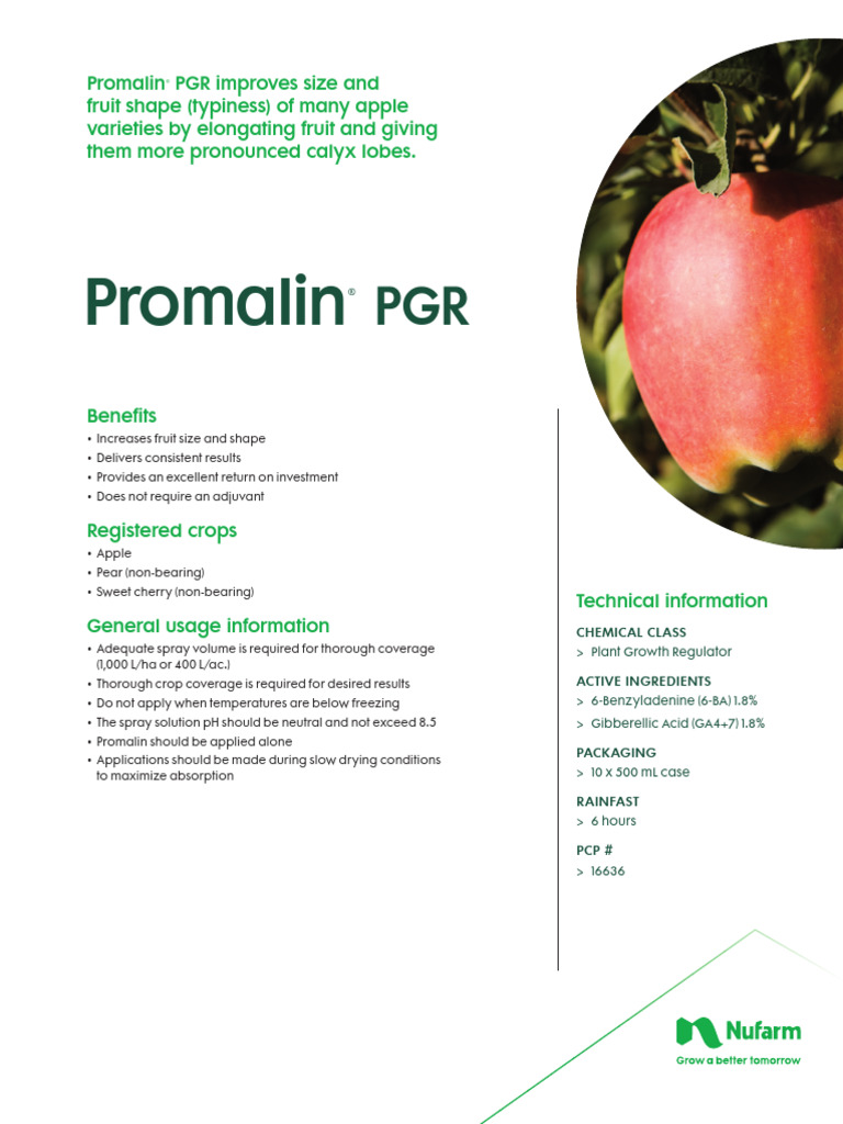 Promalin Horticulture PGR Nufarm Canada SolutionSheet FEB2025 E | PDF ...