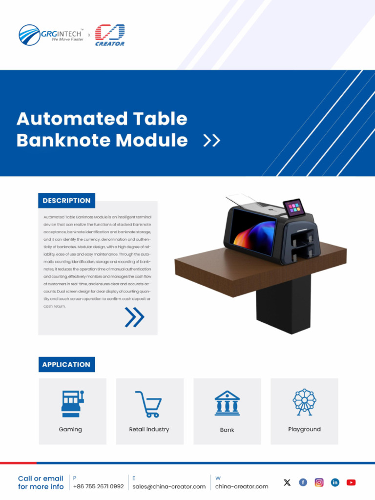 DBA 15Z Automated Table Banknote Module - Creator | PDF