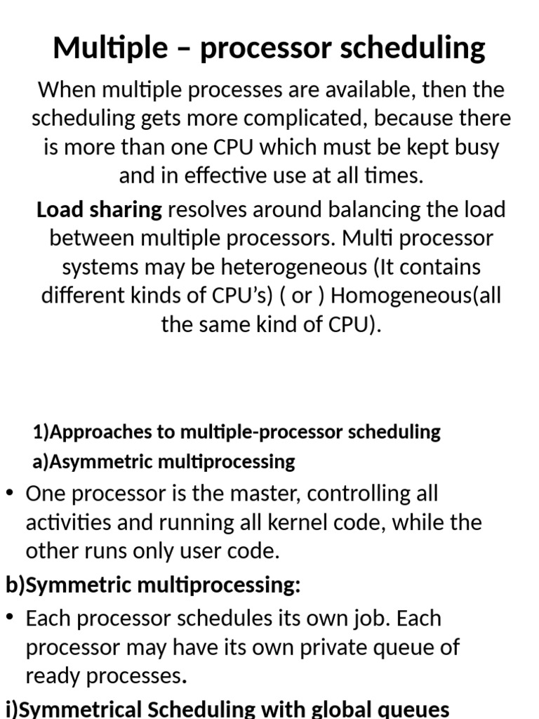 Multiple - Processor Scheduling | PDF | Scheduling (Computing) | Central Processing Unit