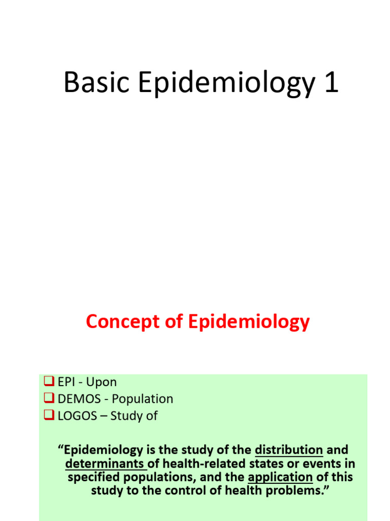 3.2025 Basic Epidemiology 1 | PDF | Infection | Measles
