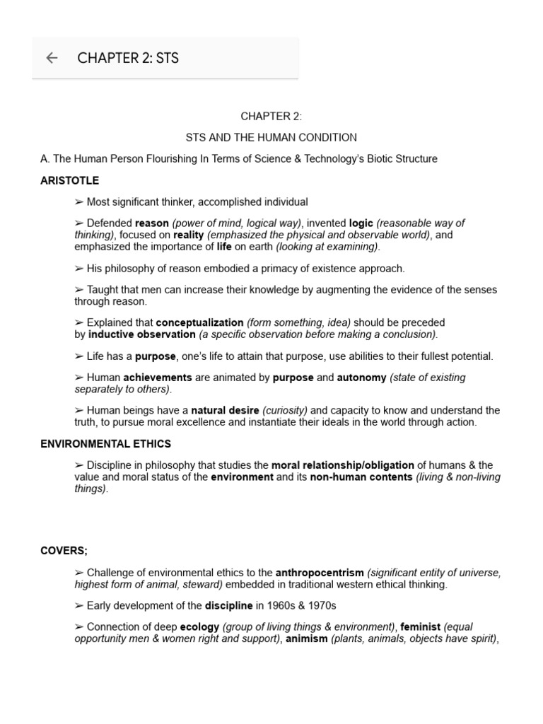 STS and The Human Condition | PDF | Reason | Environmental Ethics