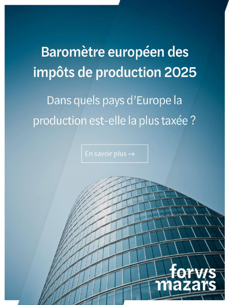Baromètre Européen Des Impôts de Production 2025 | PDF