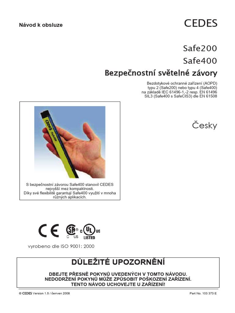CEDES Safe200 Safe400 Manual CZ | PDF