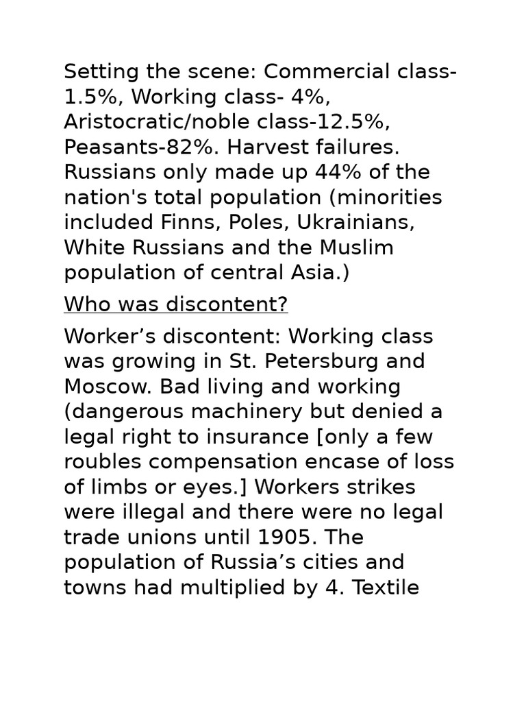 AS History: Russia 1894-1905 | PDF | Bolsheviks | Russian Empire