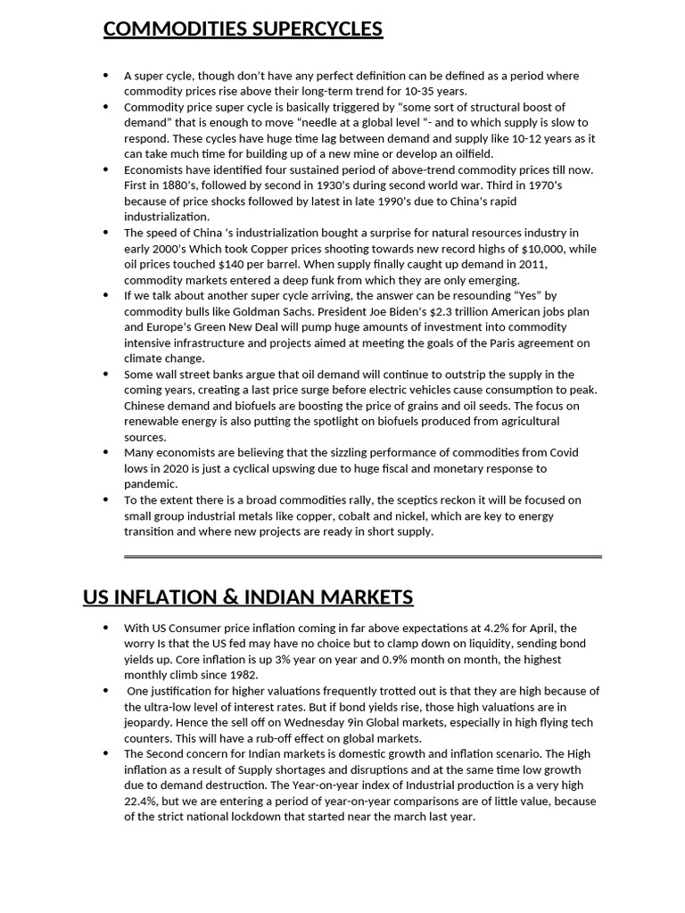 Commodity Supercycles and Us Inflation Key Points | PDF | Commodity ...
