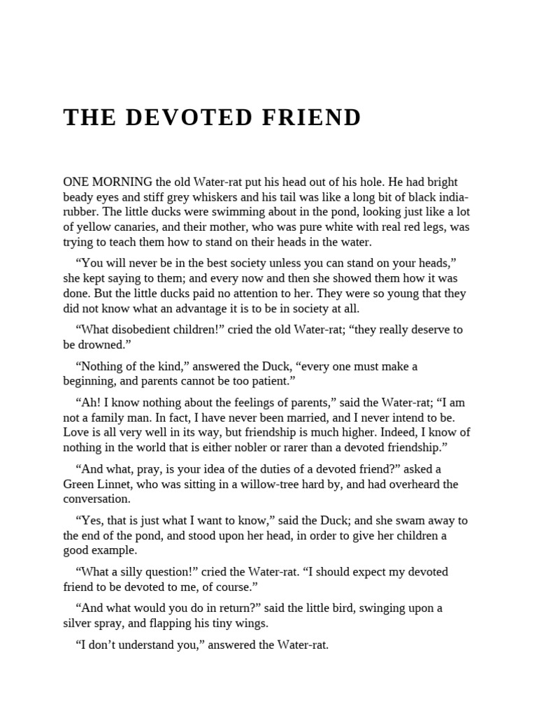 The Devoted Friends | PDF
