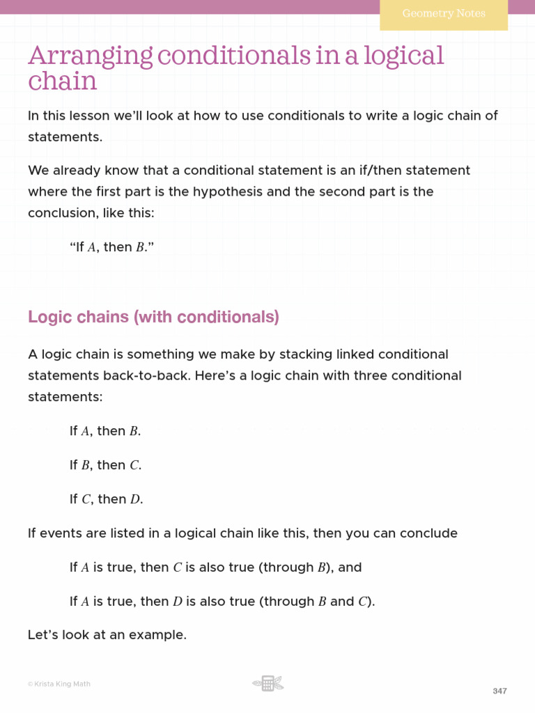 9.1 Arranging Conditionals in A Logical Chain PDF | PDF | Logic