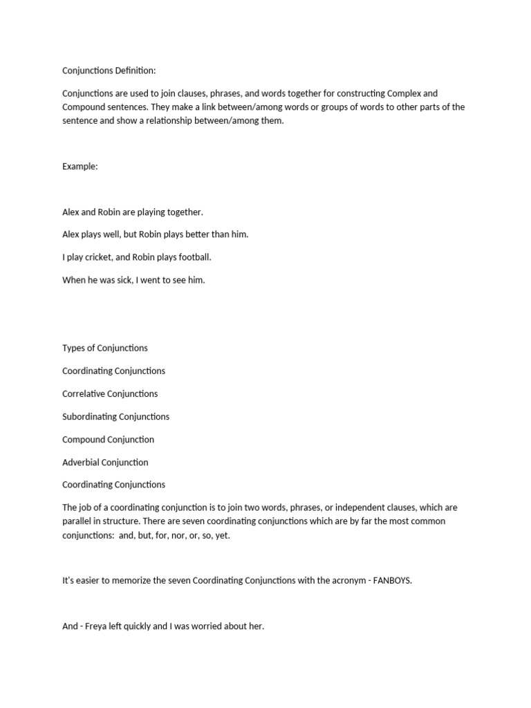 Conjunctions de-WPS Office | PDF | Semantics | Linguistics