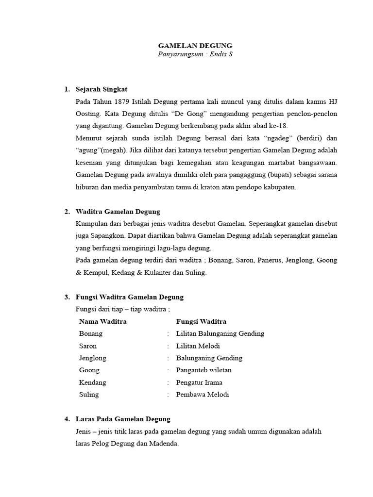 GAMELAN DEGUNG MATERI DIKLAT 2023 (1) | PDF