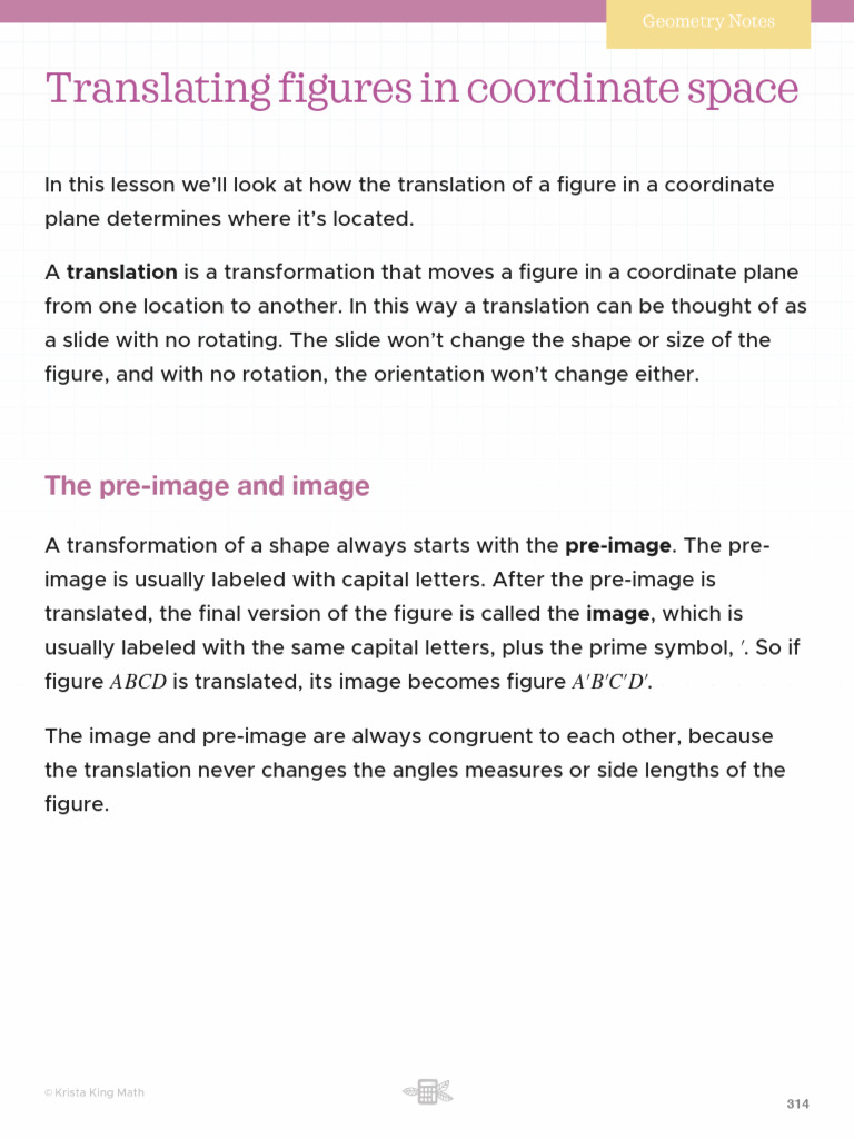 3.1 Translating figures in coordinate space.pdf | PDF | Shape ...