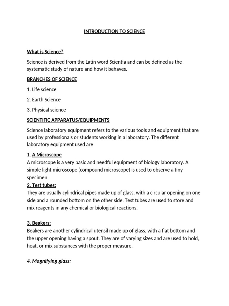 Introduction to Science and Methods | PDF | Science | Experiment