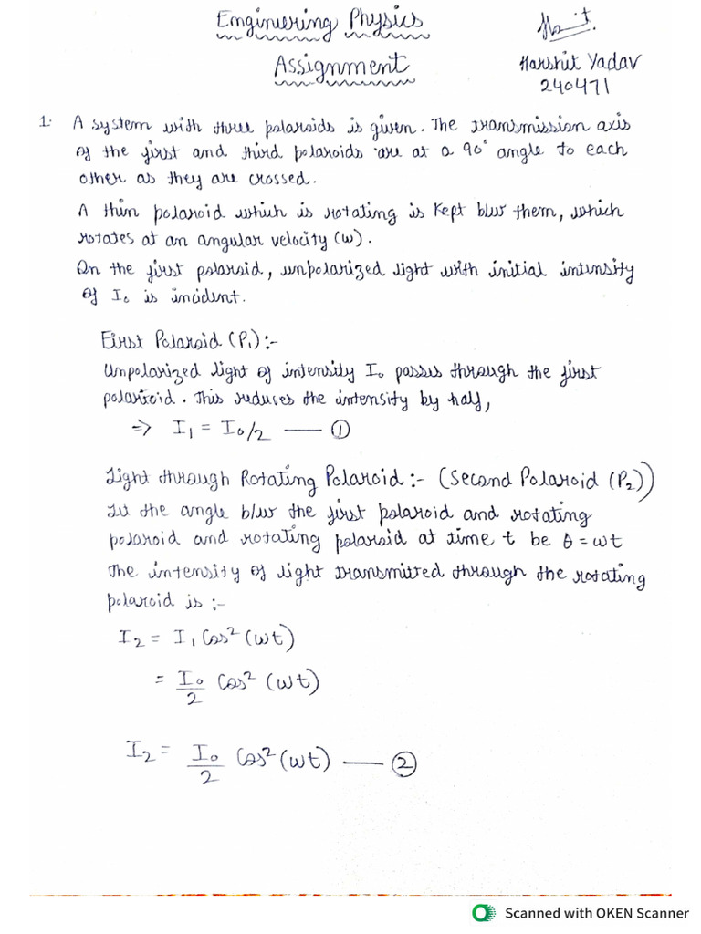 Engg. Physics Assignment | PDF