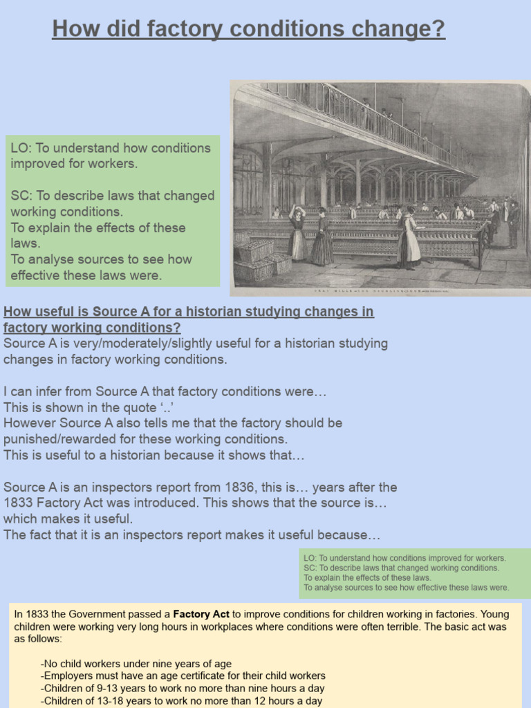 Changes in Factory Working Conditions | PDF | Occupational Safety And ...