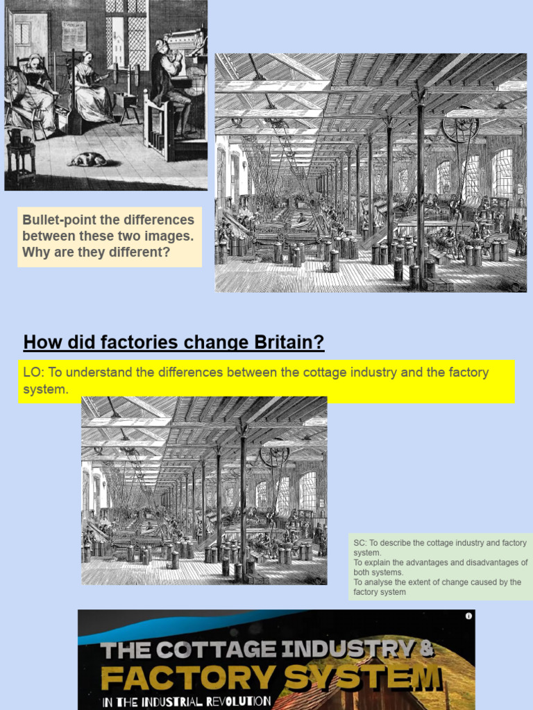 Cottage vs Factory System Analysis | PDF | Factory | Spinning (Textiles)