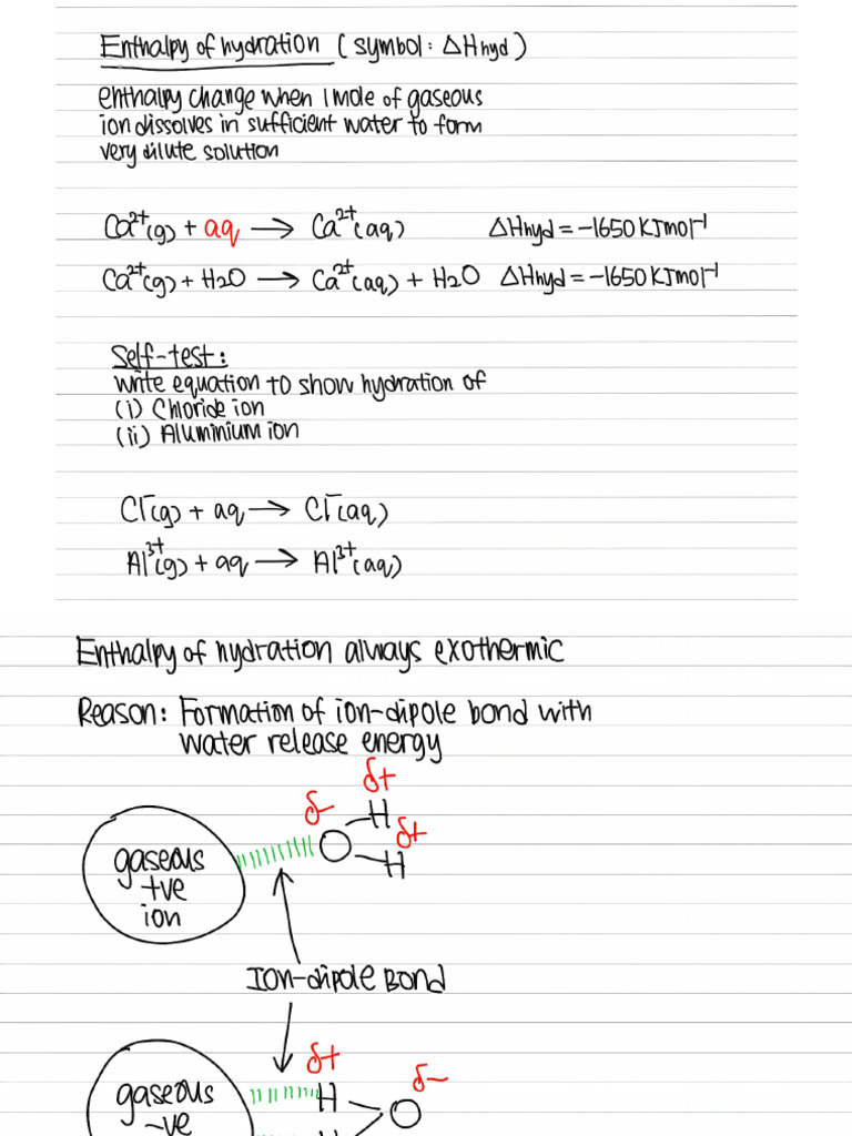 Enthalpy of Hydration & Solution | PDF