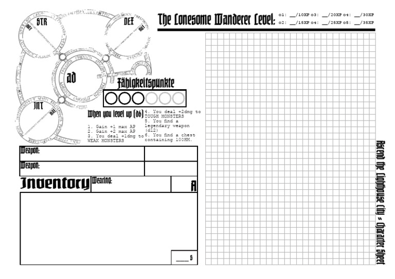 Ascend The Lighthouse City Character Sheet | PDF