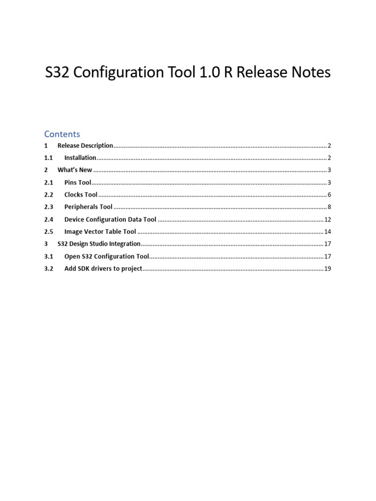 S32 Configuration Tool Release Notes | PDF | Software Engineering ...