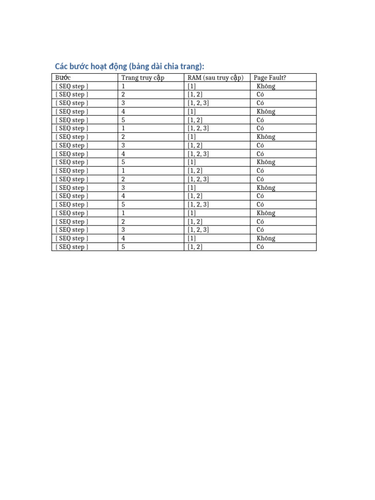 Word Table Long Seq Demo | PDF