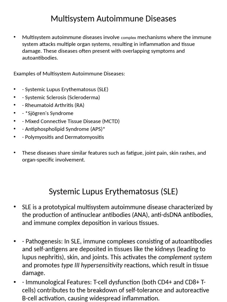 Understanding Multisystem Autoimmune Diseases | PDF | Autoimmune ...