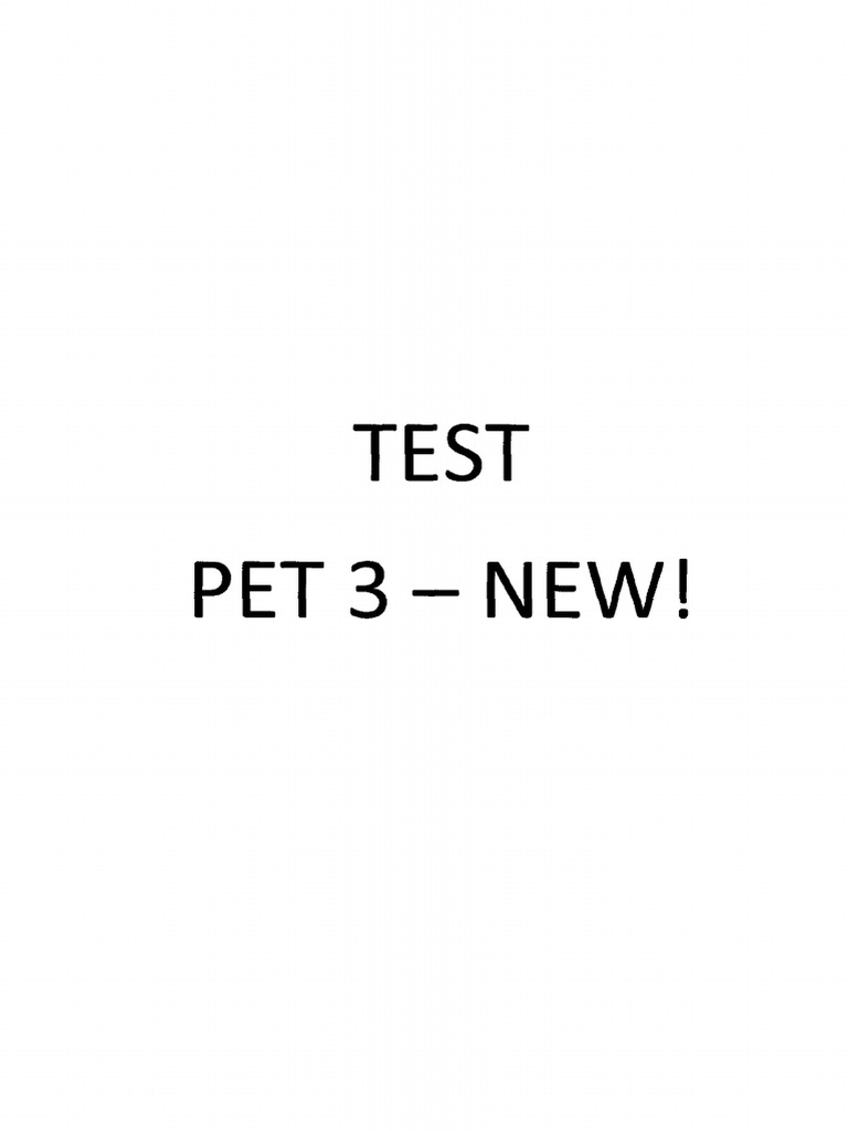 Test Pet 3 - New! | PDF