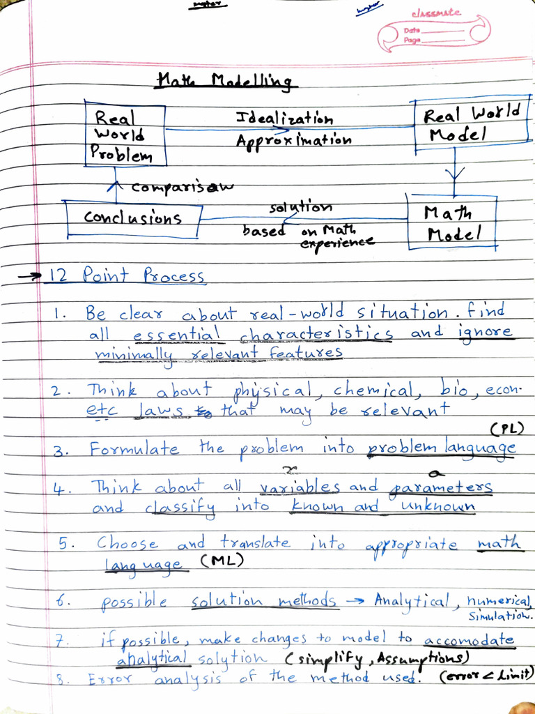 Math Modelling Notes Upto Non Linear Growth | PDF