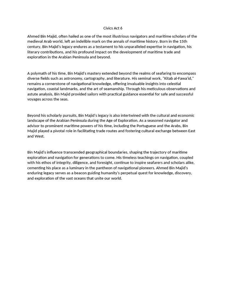 Civics Act 6 | PDF