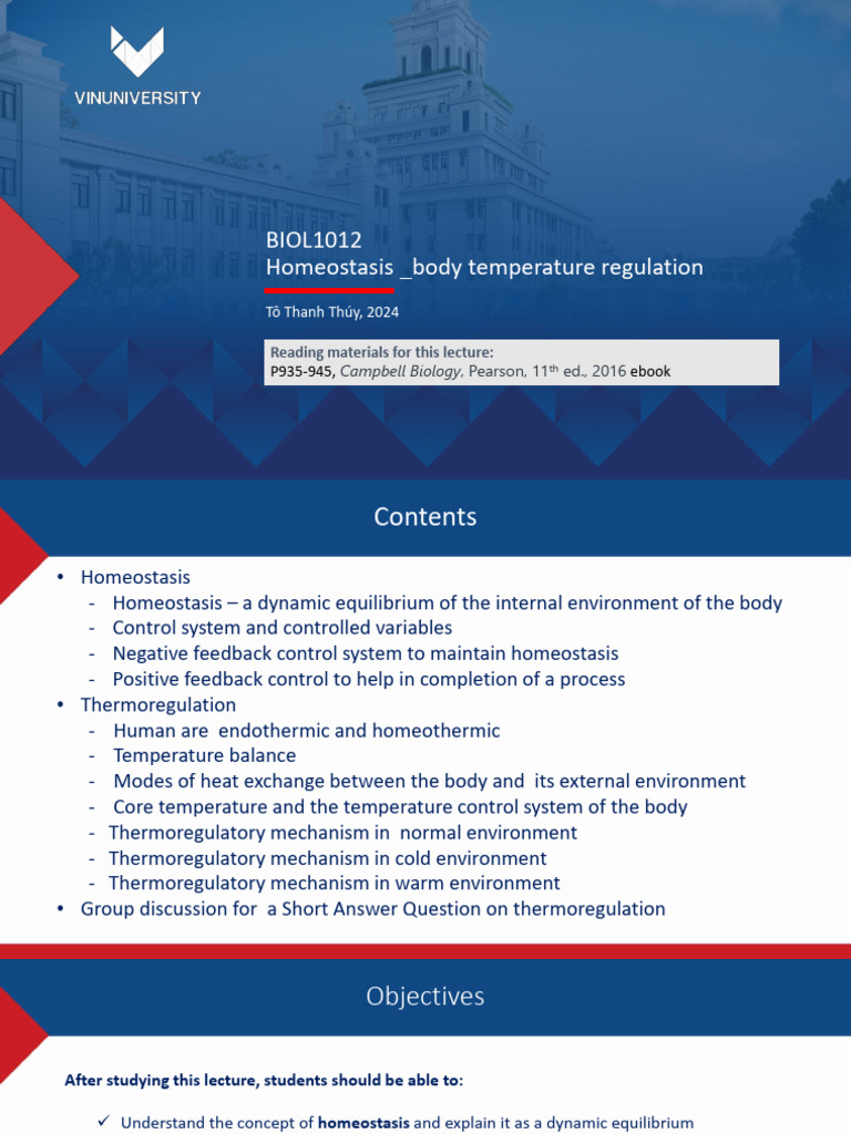 W11. Homeostasis - Body Temperature Regulation | PDF | Thermoregulation ...