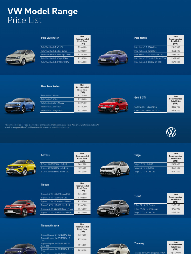 VW Price List Brochure 2024 27 SEP | PDF | Land Vehicles | Motor ...