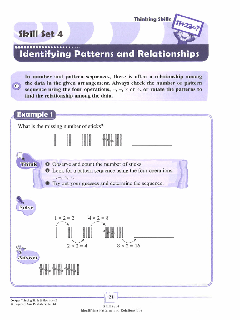 Skill Set - 4 (Identifying Patterns and Relationships) | PDF