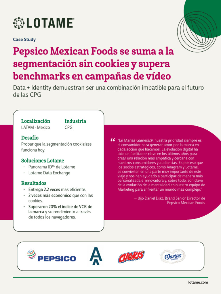 CPG Pepsico Identity LDX Lotame Case Study Spanish | PDF