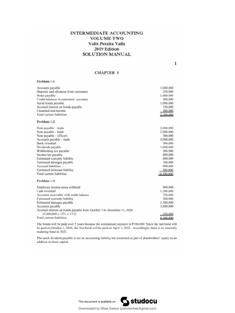 Intermediate Accounting 2 Valix Answer Key | PDF