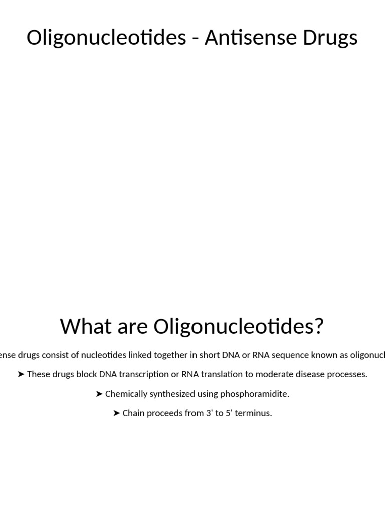 Antisense Oligonucleotides Overview | PDF