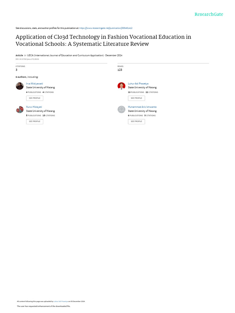 Clo3D in Fashion Vocational Education | PDF | Systematic Review ...