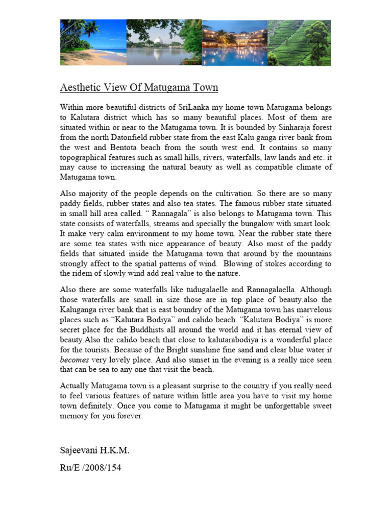 Aesthetic View of Mathugama | PDF
