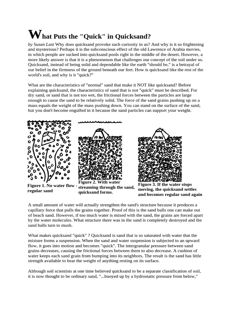 Understanding Quicksand Mechanics | PDF | Sand | Water