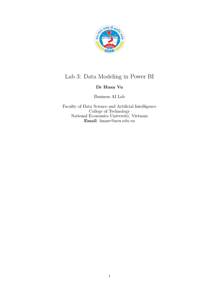 Lab 3 Data Modeling in PBI | PDF