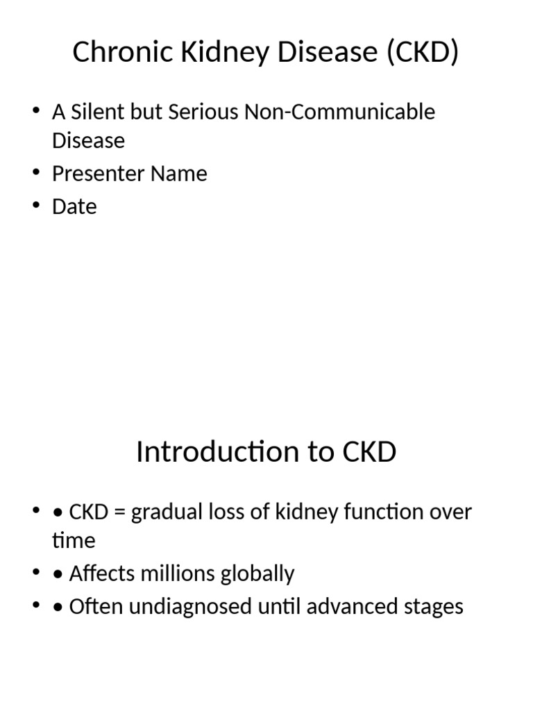 Chronic Kidney Disease CKD Presentation | PDF