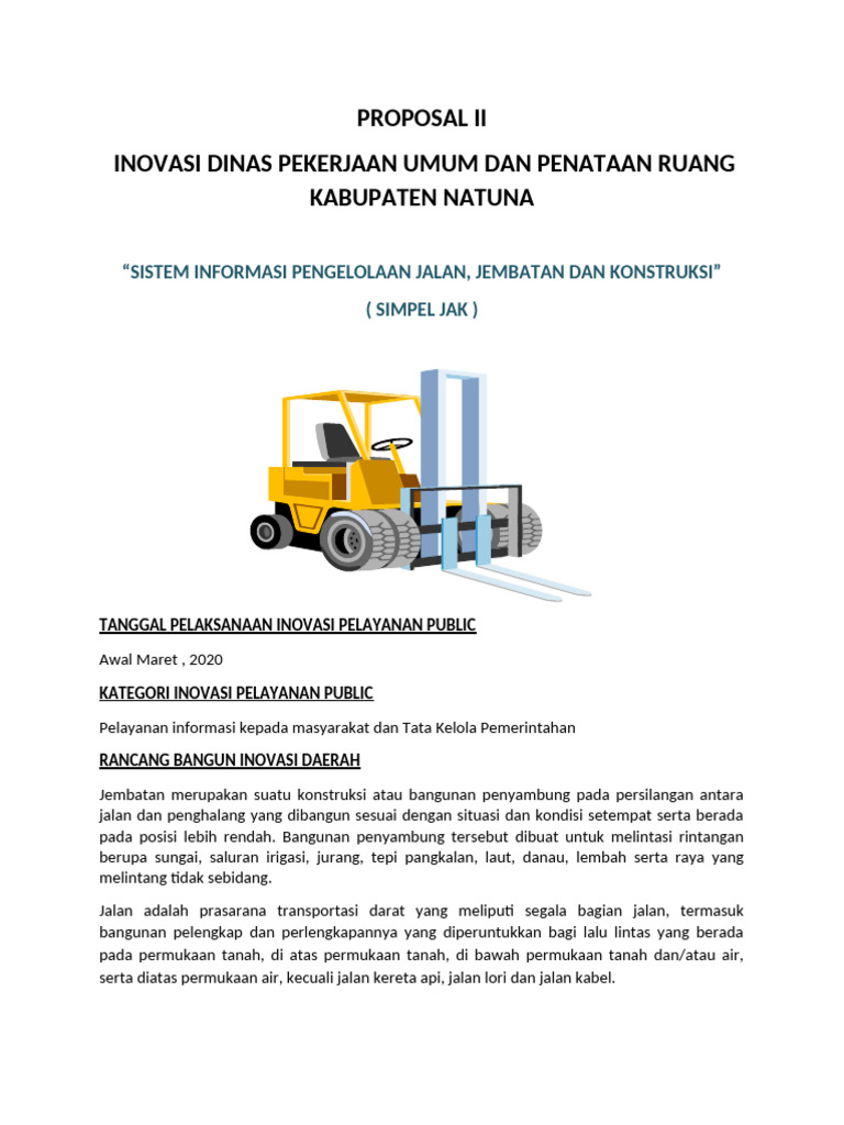 Inovasi Bidang Bina Marga Pupr Natuna | PDF