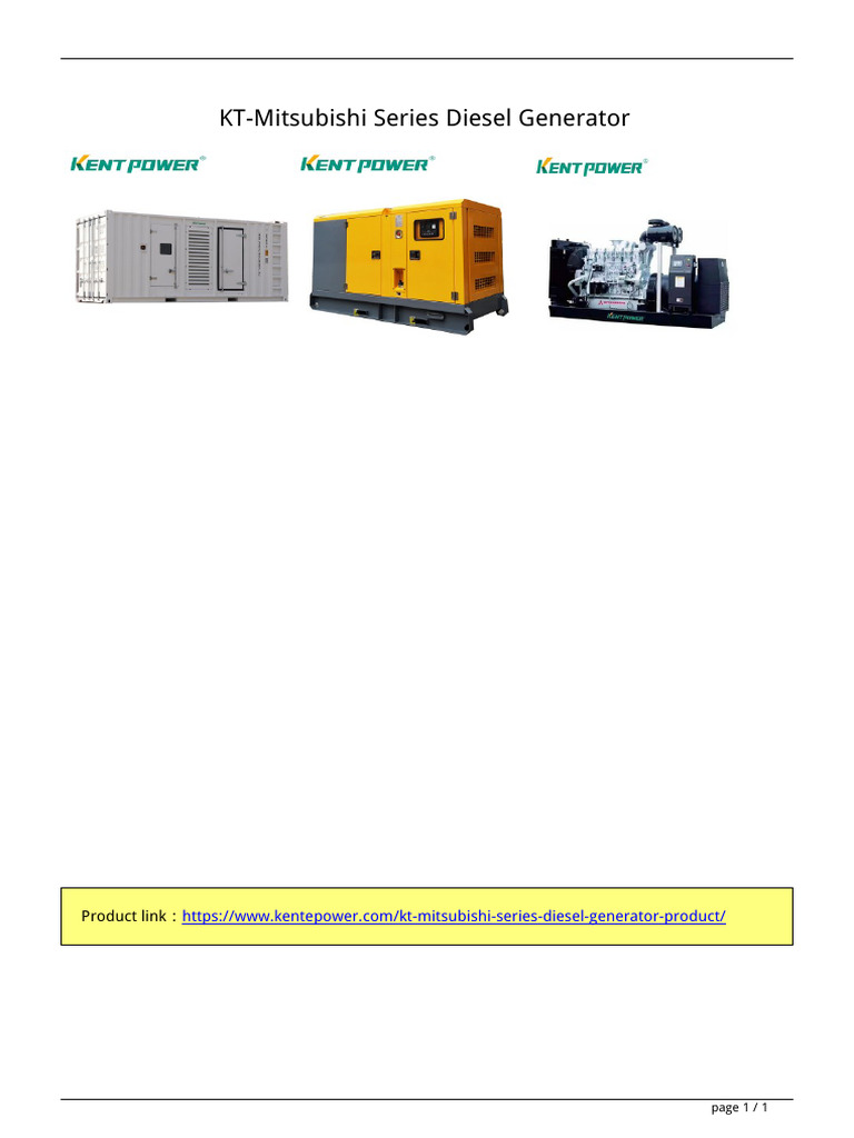 KT Mitsubishi Series Diesel Generator | PDF | Diesel Engine | Electric ...
