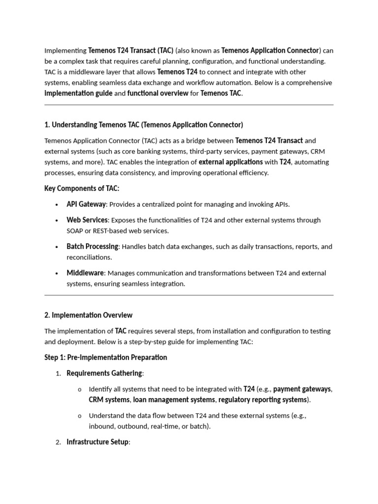 Temenos Application Connector (TAC) | PDF | Software Testing | Databases