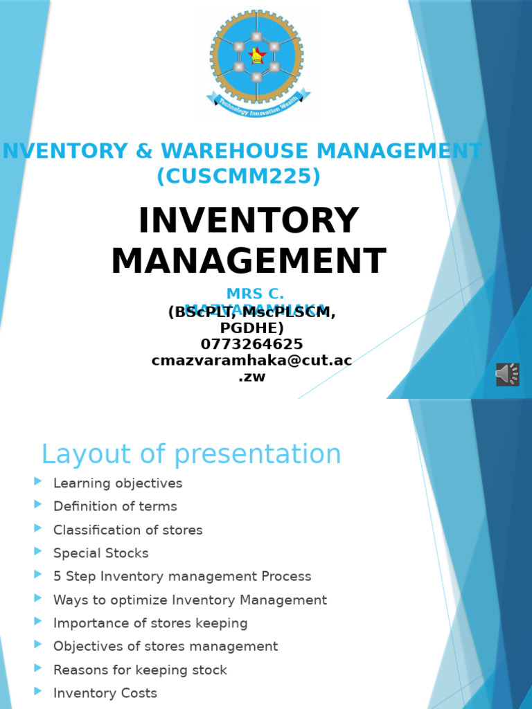 IWM Topic 1 - Inventory MGT - Audio | PDF | Inventory | Production And Manufacturing