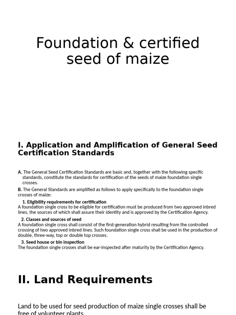 Foundation & Certified Seed of Maize | PDF | Maize | Flowers