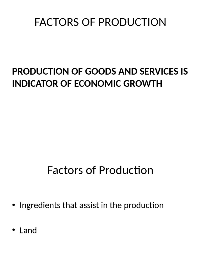 Factors of Production | PDF